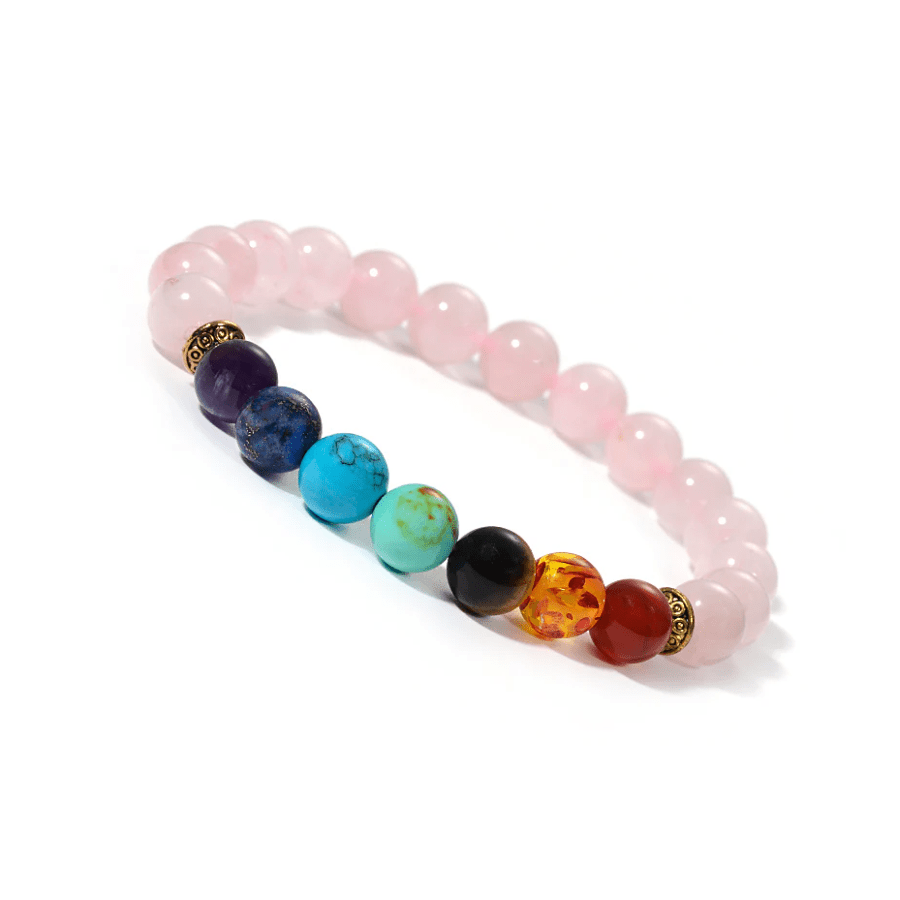 Rose Quartz Chakra Gemstone Bracelet - The Five Elements