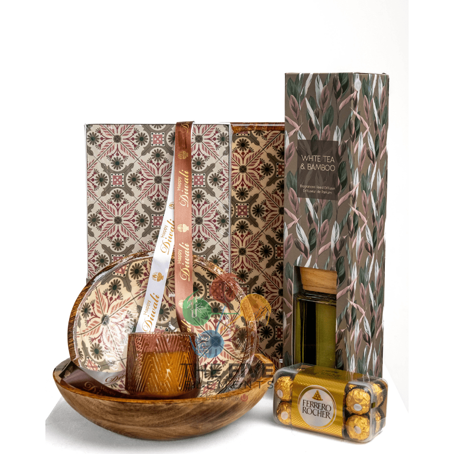 The Mango Wood Enamel Gift Hamper - The Five Elements